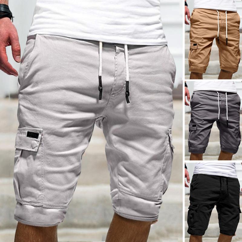 Mid-Rise Elastic Waistband Drawstring Multi Pockets Men Shorts - TikTok ...