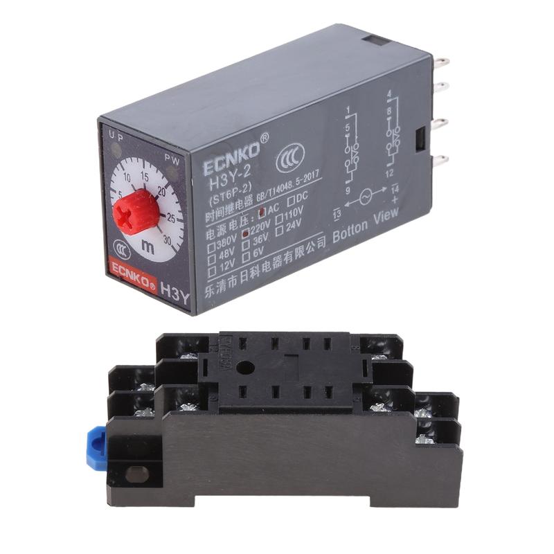 AC 220V H3Y-2 Power On Time Delay Relay Solid State Timer 1.0~30 ...