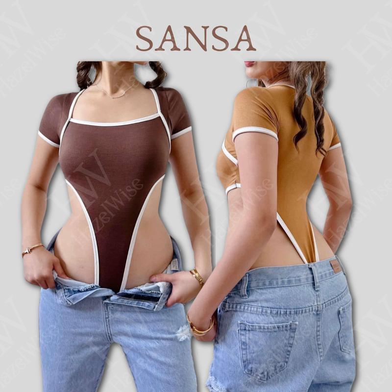 Hazelwise Sansa Squareneck Combi Bodysuit in Cotton Spandex Fabric - TikTok Shop Philippines