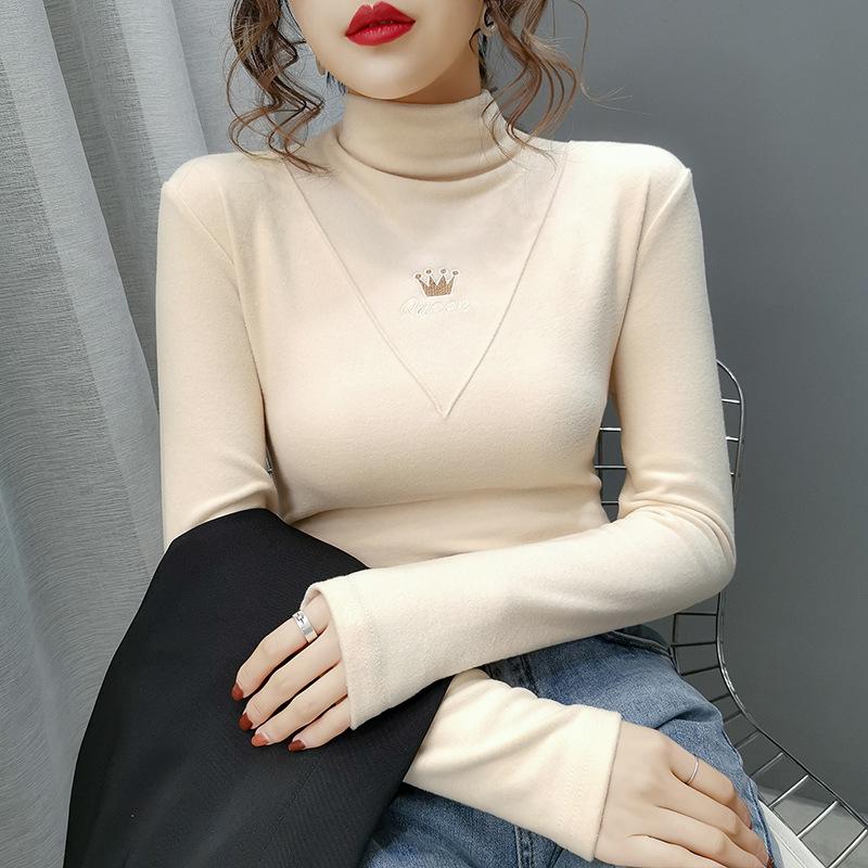 Kemeja Lapisan Asas Turtleneck Separuh Dralon, Dua Sisi, Untuk - TikTok ...