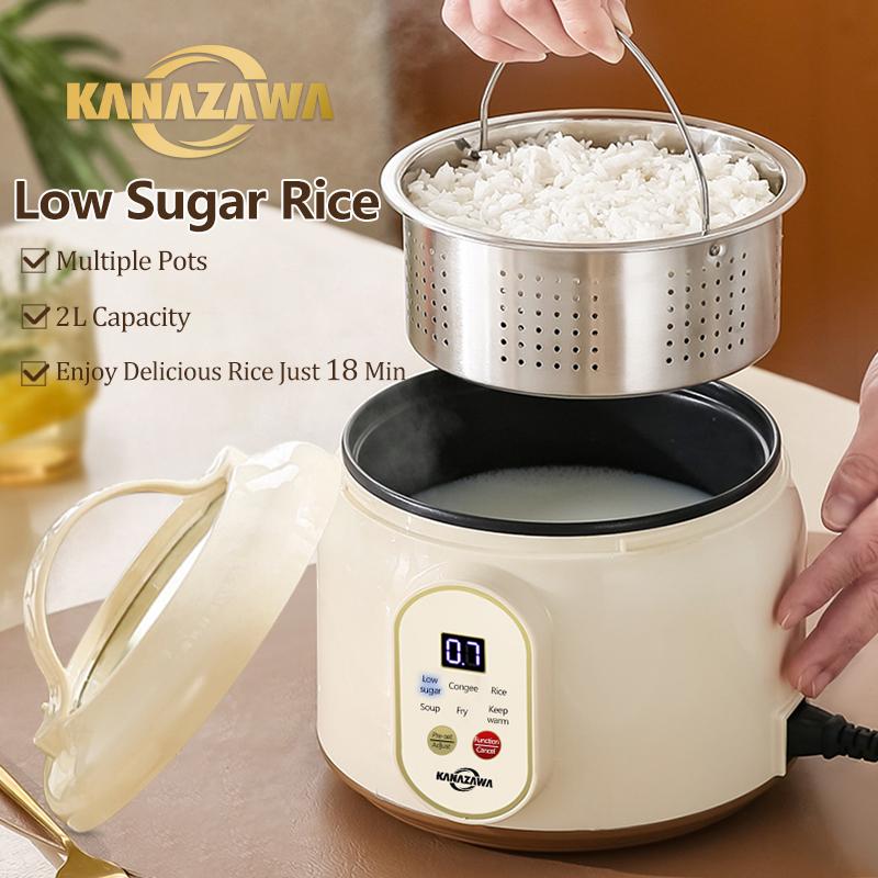 KANAZAWA High-efficiency small rice cooker, full-view glass lid ...