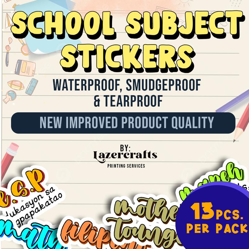 12 pcs. Aesthetic School Subjects Sticker Labels Notebook Labels ...