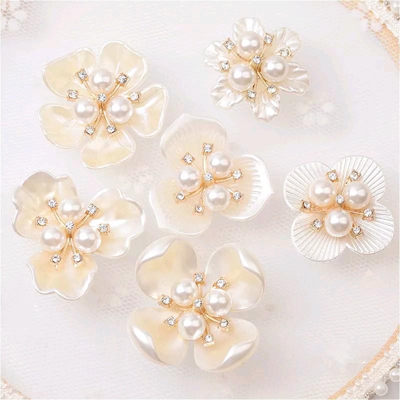 Pearl Flower Sew On Bunga 3d Hiasan Baju Diy Craft Sewing Accessories ...