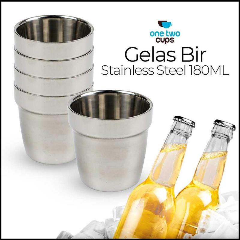 Gelas Bir Stainless Steel 180ML - J070 - Shop | Tokopedia