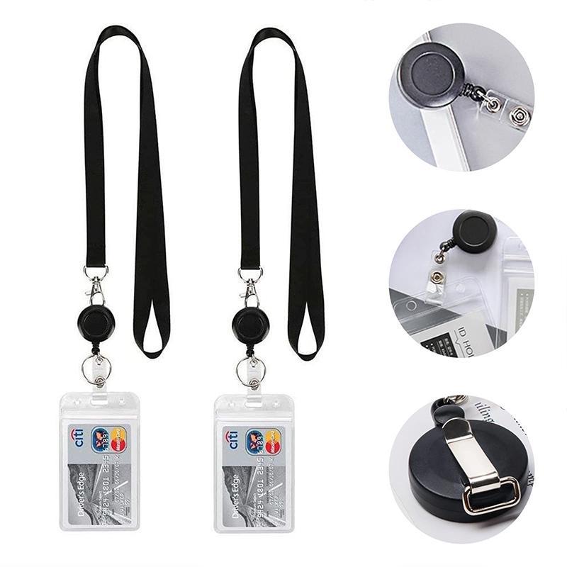 Waterproof ID Card Holder With Lanyard Round Easy-Pull Buckl - TikTok ...