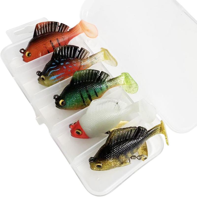 Bionic Paddle Tail Swimbait, 5 Counts/set Artificial Bass Bait For ...
