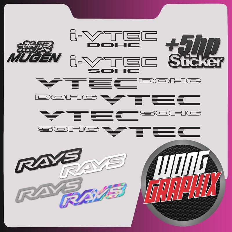 JDM CAR CUTOUT STICKERS HONDA MUGEN I-VTEC DOHC SOHC RAYS HIGH - TikTok ...