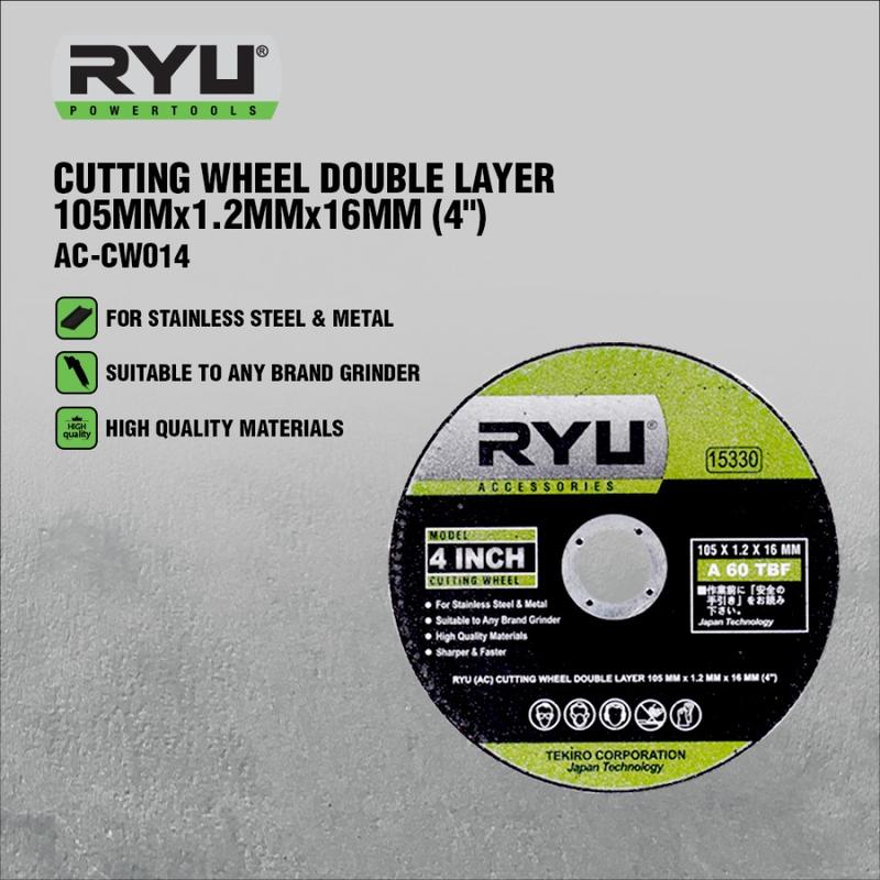 RYU CUTTING WHEEL DOUBLE LAYER 105 MM x 1.2 MM x 16 MM (4") - Shop | Tokopedia