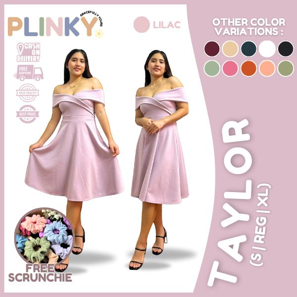 TAYLOR by LILLY mini dress ladies off shoulder plain neopren - TikTok ...