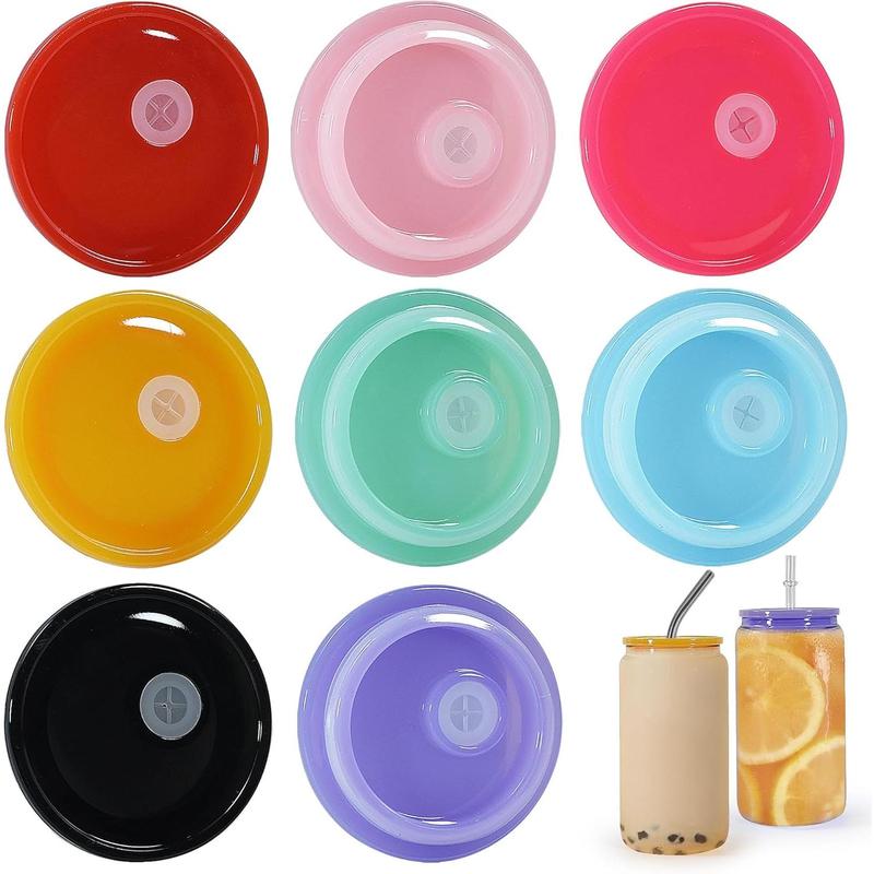 8 count Lids for 16 oz Glass Cups Plastic Tumbler Replacement Lids ...