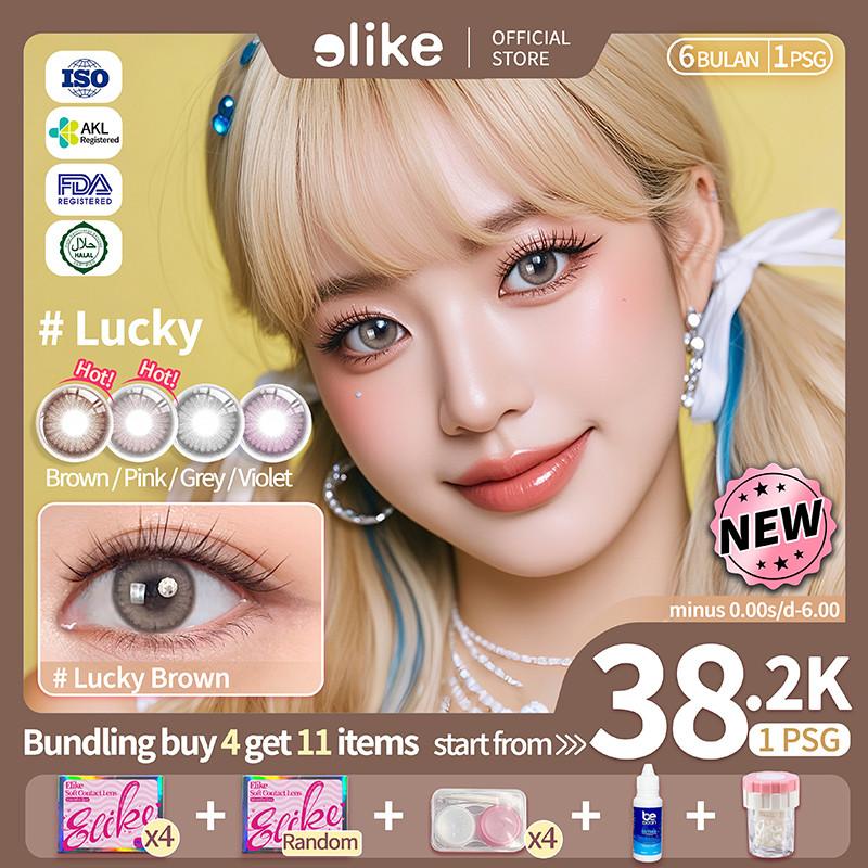 [New]Elike Lucky series Soflen lensa kontak warna diameter 14.2mm ...