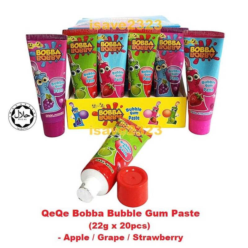 [HALAL] QeQe Bobba Bubble Gum Paste (22g x 20s) - Apple / Grape ...