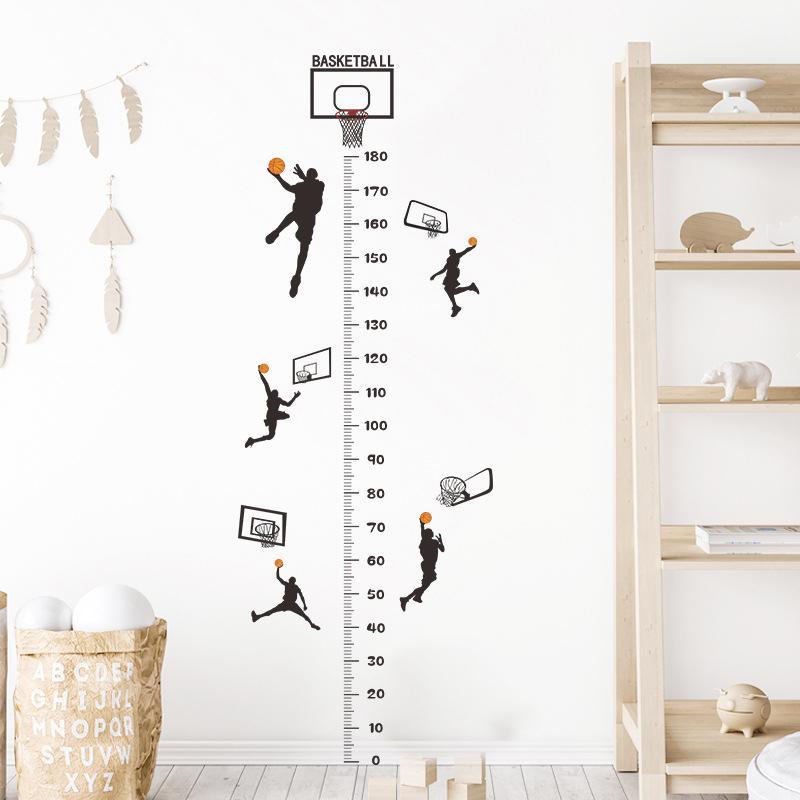 Basketball Pattern Height Wall Sticker Children'S Growth Chart - TikTok ...