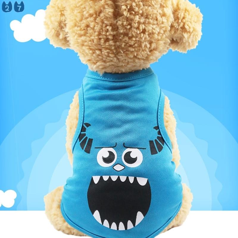Spring and Summer Pet Vest Cartoon Dog Clothes Breathe Comfortable ...