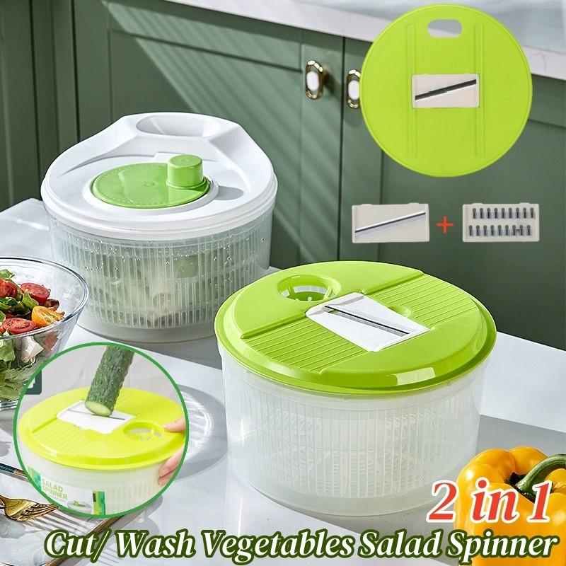 2 in 1 Multifunctional Salad Spinner Vegetable Dryer with Slicer ...