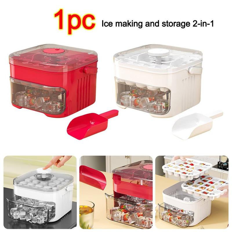 Ice Cream Tools 50-Cube Ice Maker with Easy Press Cap with Easy-press ...