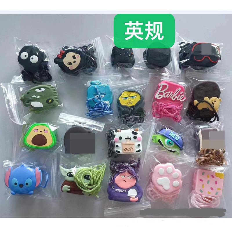 Cartoon SpongeBob Charger Cable Protector Silicone Cable Winder Cable ...