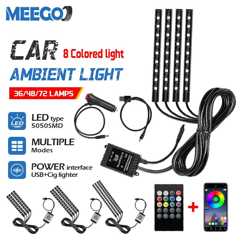 MeeGoo Car Ambient Light Car Interior Decorative Lamp Voice - TikTok ...