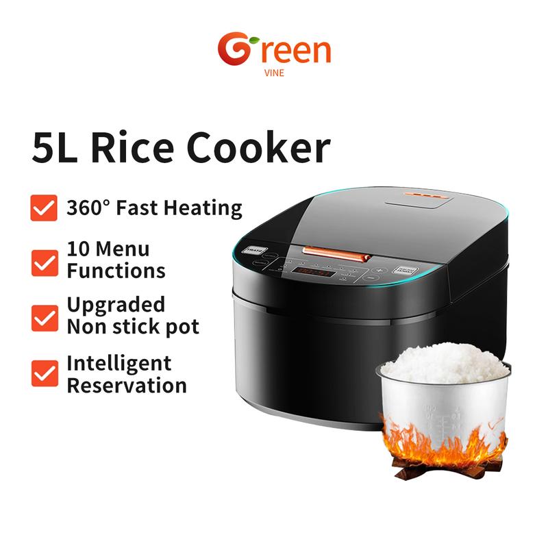 Rice Cooker 5L Big Rice Cooker Multifunction Smart Screen Periuk ...