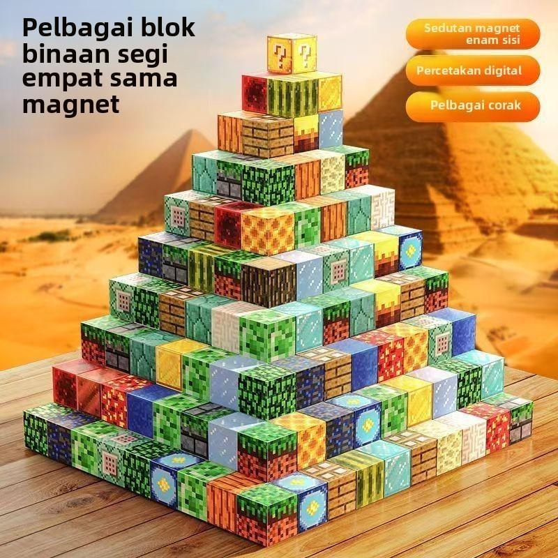 Tema Magnetik Kiub, Blok Bangunan Blok Minecraft, Mainan DIY - TikTok ...
