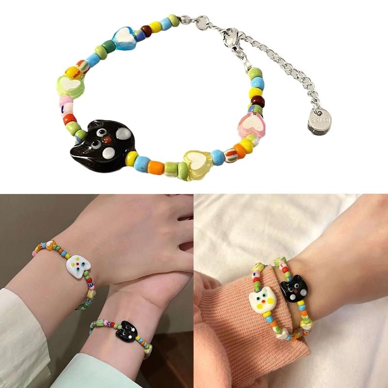 Strange Bracelet Cartoon Color Love Beaded Bracelet Childlik - TikTok ...