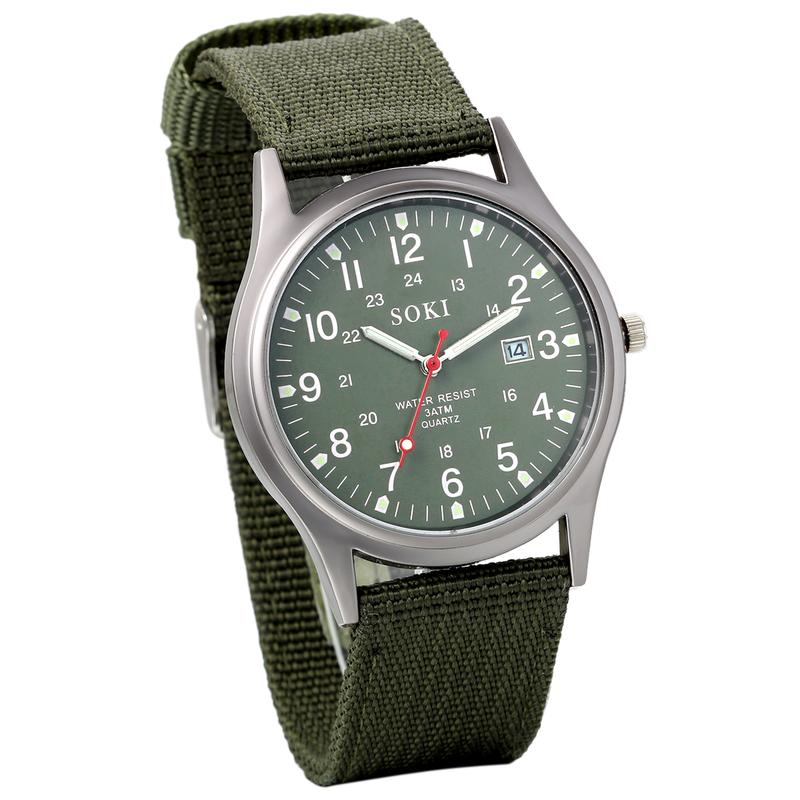 OIDEA Men's Tactical Military Watches: 24 Hour Time Analog Quartz ...