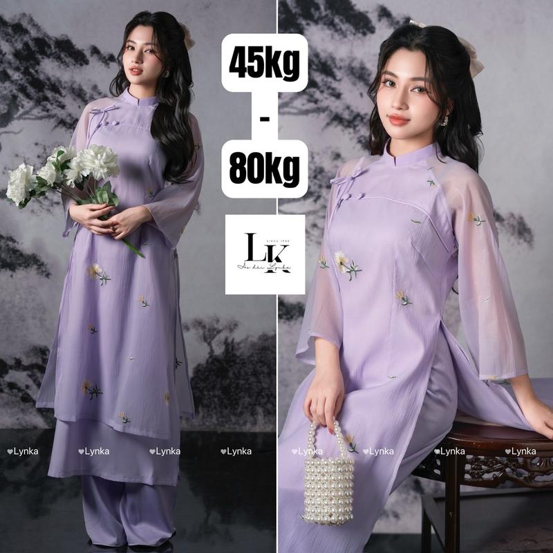 Áo dài Big size Lynka tơ đũi lót lụa Nhật, mầu tím cà, tà dà - TikTok ...