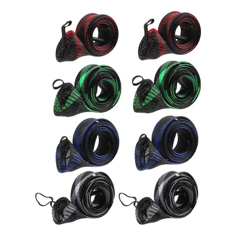 8Pcs Fishing Rod Sleeve Sock,Fishing Rod Cover Scalable Braided ...