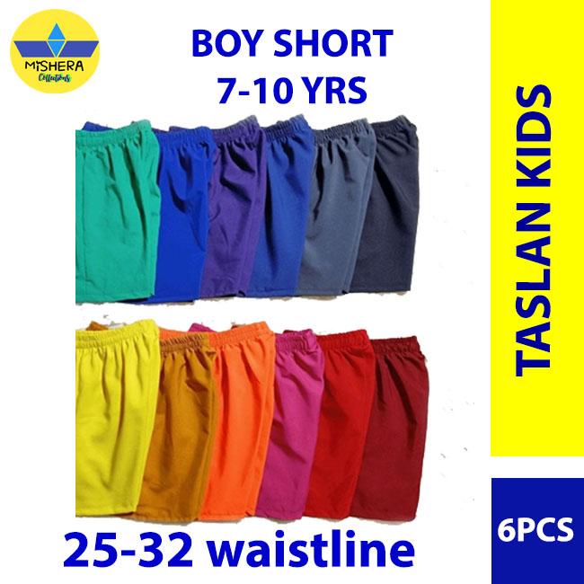 6pcs Bundle Set Taslan Plain Short for Boy Kids 7 yrs old above ...