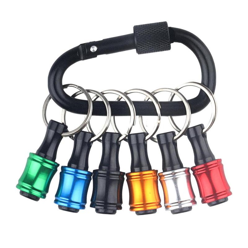 1/4 Bit Holder Keychain 6pc, 1/4 inch Hex Shank Bit Holders, - TikTok Shop