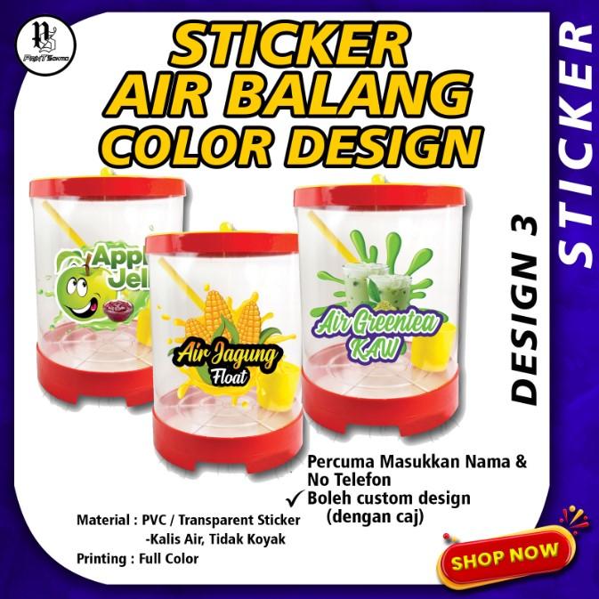 Sticker Air Balang Transparent atau PVC Kalis Air, Design Cantik ...