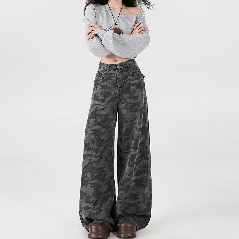 Seluar Jeans Penyamaran, Gaya Amerika, Kaki Lebar Kecil, Untuk - TikTok ...