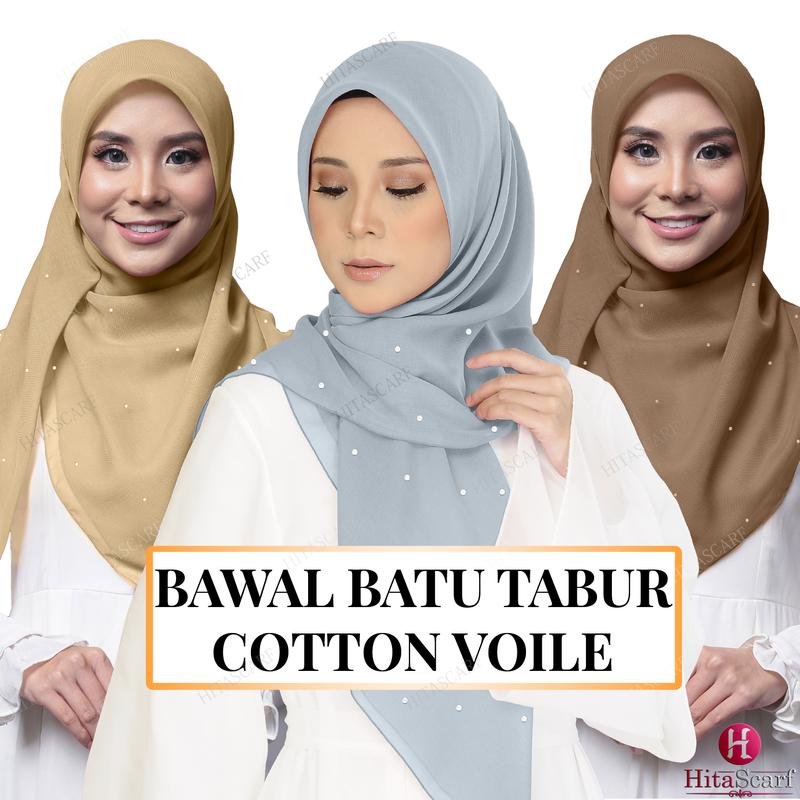 BAWAL COTTON VOILE BATU TABUR BIDANG 45 - TikTok Shop Malaysia
