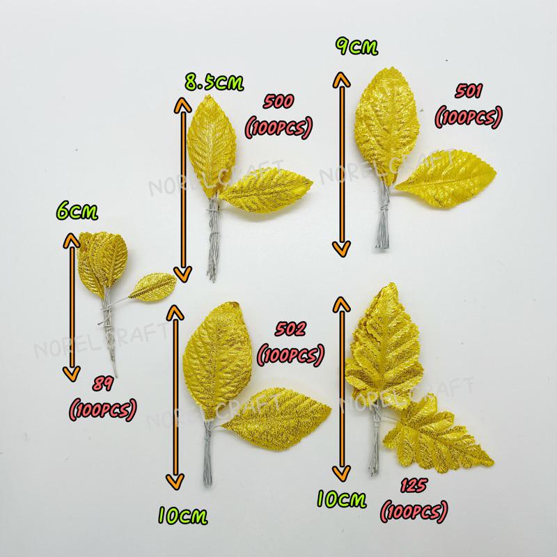 [100PCS]GOLD LEAF/DAUN EMAS /DAUN ROSE/DAUN SANGGUL/DAUN KRAFTANGAN ...