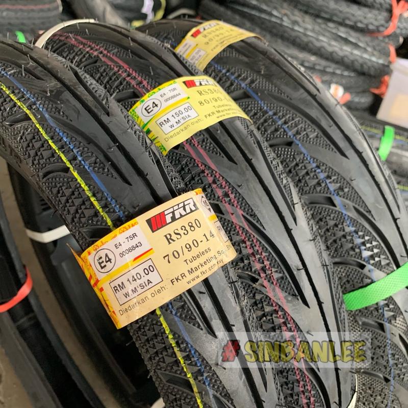 FKR Tayar Tubeless RS380 70/90-14 , 80/90-14 , 90/90-14 Bung - TikTok ...