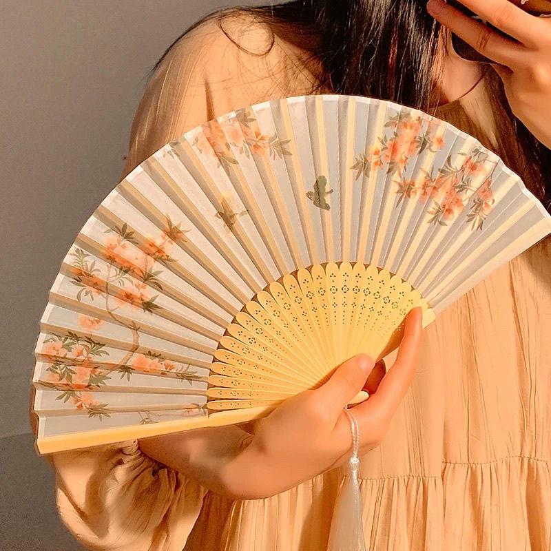 New Chinese style ancient style crabapple folding small fan for ...