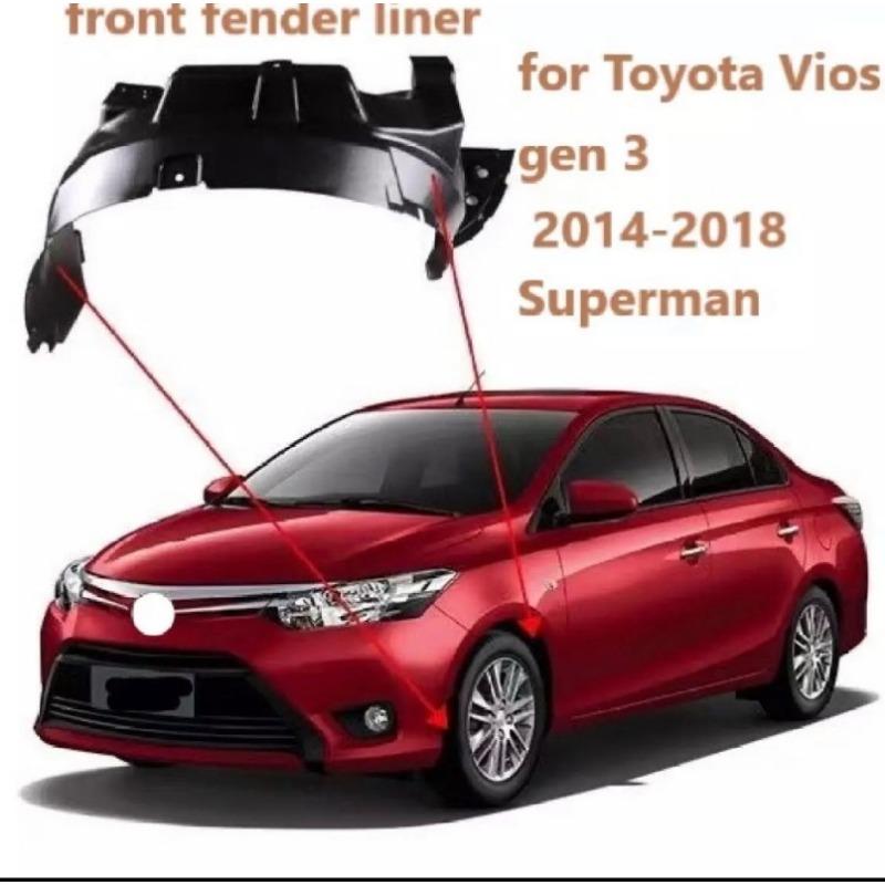 a pair fender liner for Toyota Vios Third Generation gen 3 2014 ...