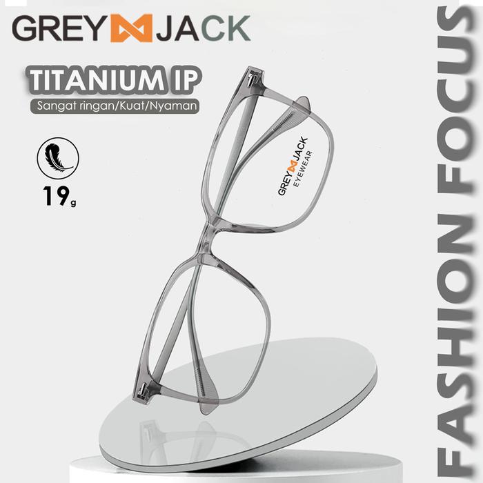 Jual Grey Jack Frame Kacamata Titanium Bentuk Kotak Ringan Bisa Minus ...
