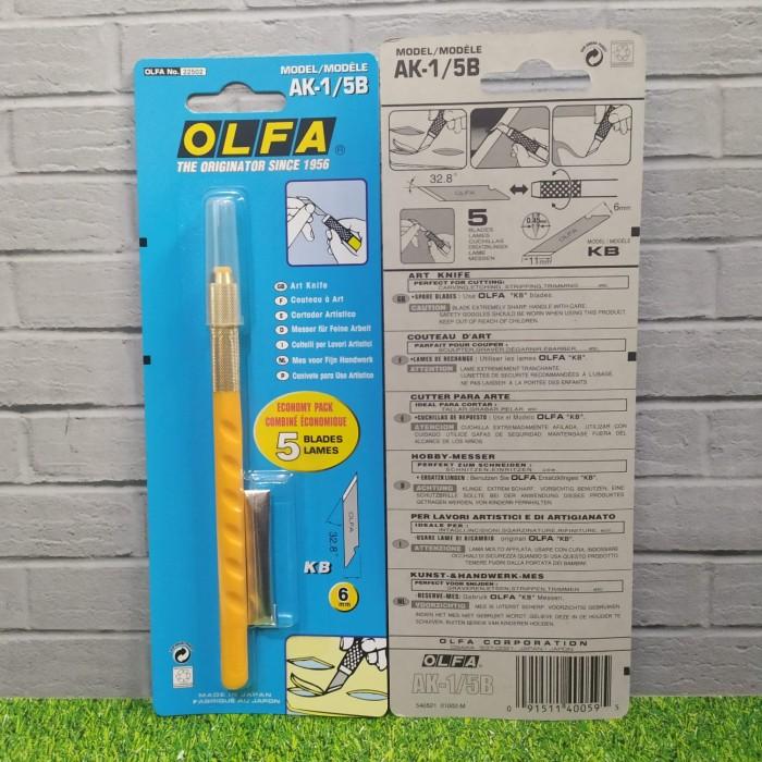 Jual OLFA AK-1/5B Pisau Cutter Pen Free 5 buah Refill KB Art Knife With ...