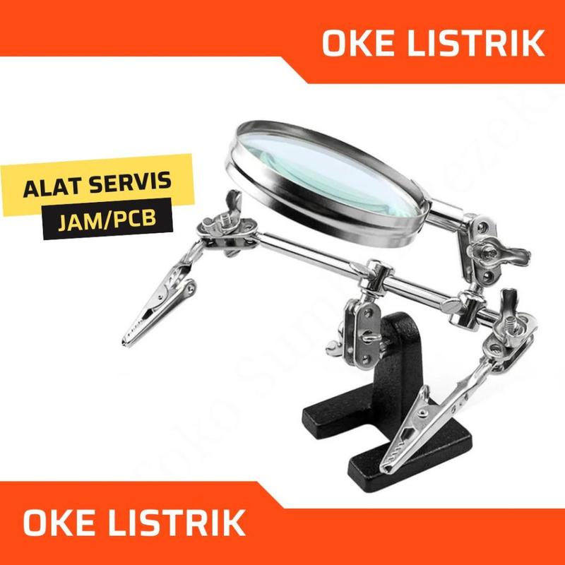 OKE LISTRIK ALAT JEPIT PLUS KACA PEMBESAR PENJEPIT KOMPONEN ELEKTRONIK ...