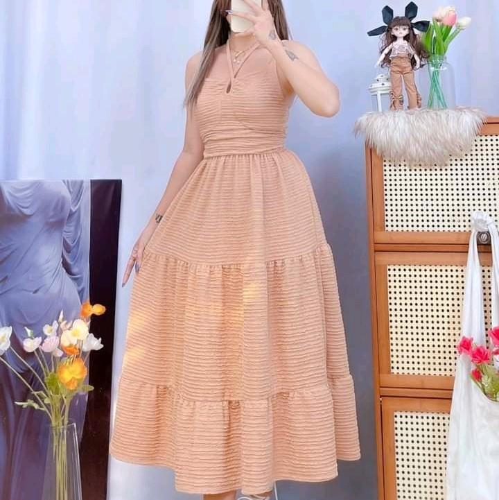 RUTH MAXI DRESS FOR WOMEN (fit small to large) Bark crepe fabric ...