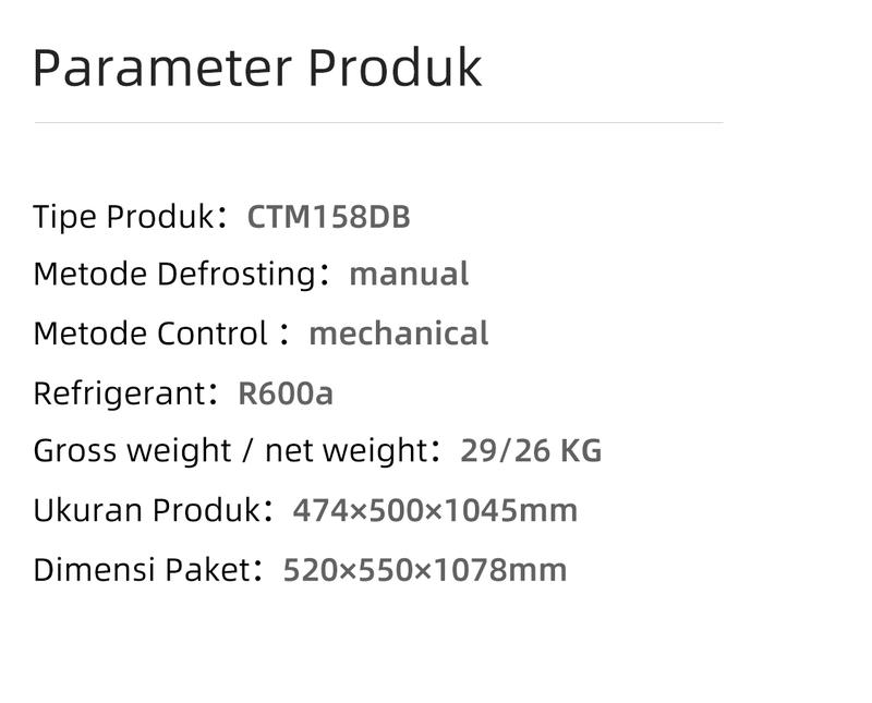 CHiQ KULKAS / LEMARI ES 2 PINTU CTM158DB (122L) - Shop | Tokopedia