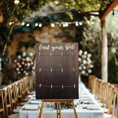 Dollar tree wedding seating chart | Beachweddingtips.com