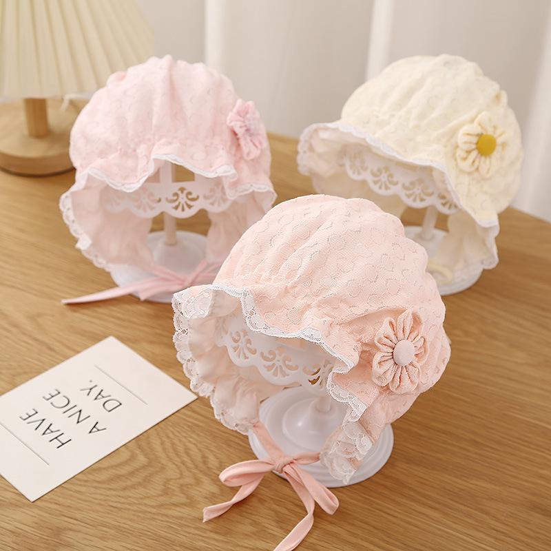 New Baby Hat Spring and Autumn Baby Girl Princess Hat Lace Bucket ...