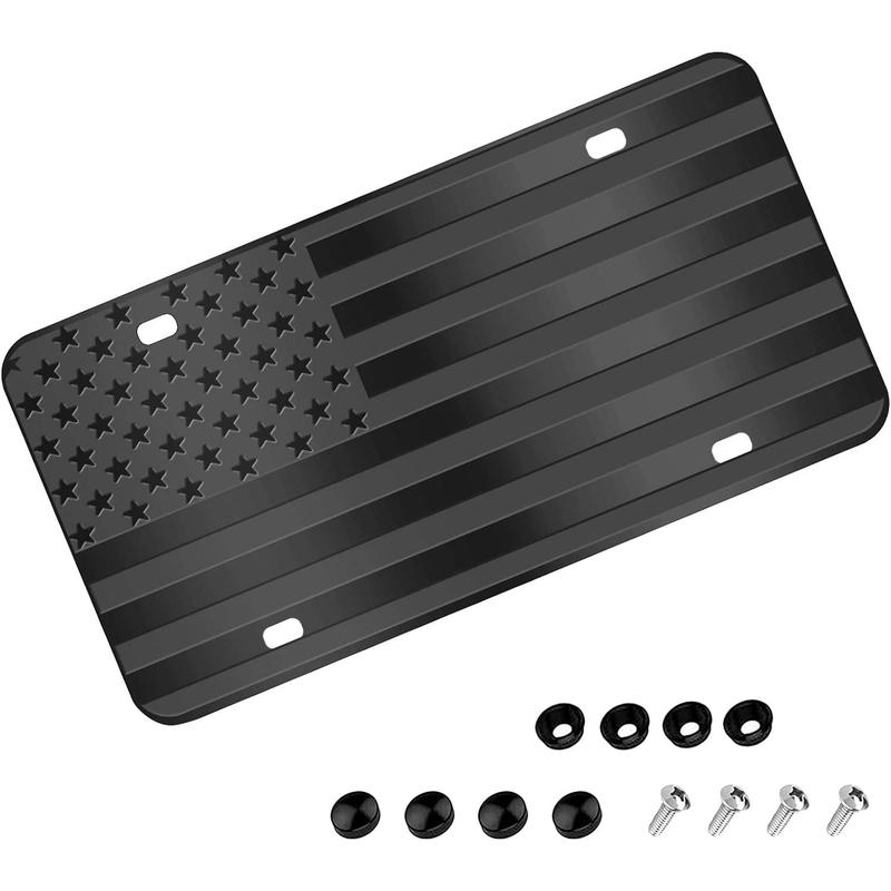American Flag License Plate, Black Front Flag License Plates - TikTok Shop