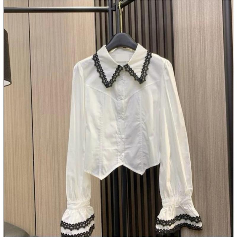 FADFAD Atasan Lengan Panjang Gaya Elegan Dengan Model Kerah Boneka ...