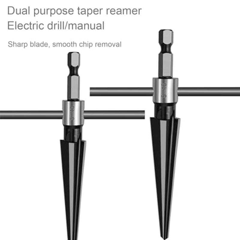 2 Piece Hand/Drill Bit 2 Purposetapered Reamer 6 Slot Hex Reamer ...
