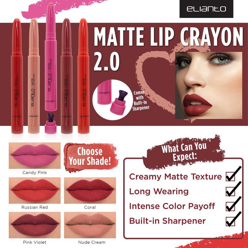 ELIANTO Matte Lip Crayon 2.0 velvety matte - TikTok Shop Malaysia