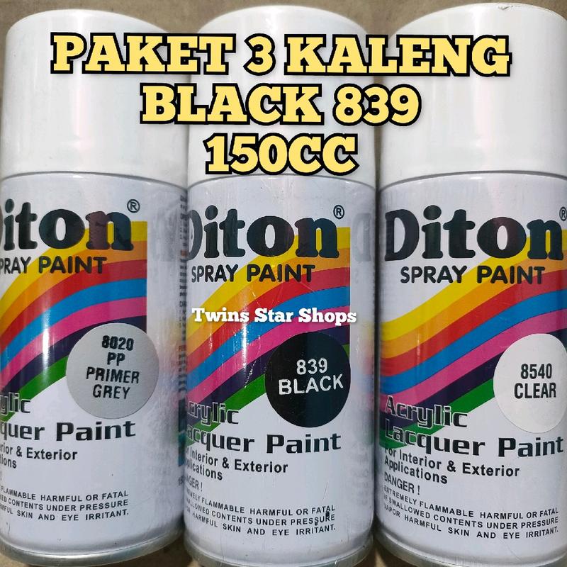 Pilok Pilox Cat Diton Paket 3 Kaleng Hitam Black 839 Primer Grey Epoxy ...