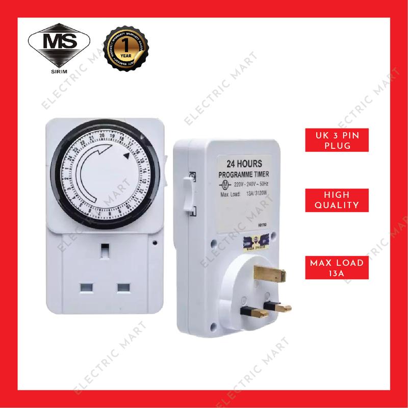 [READY STOCK[ SIRIM 24 HOURS PLUG IN TIMER DAILY ANALOG SECURITY ...